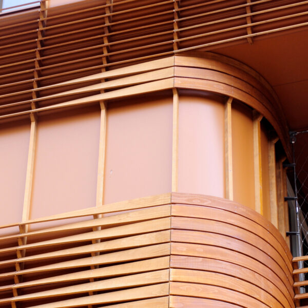 Stunning curved Accoya wood cladding and shading in the Netherlands