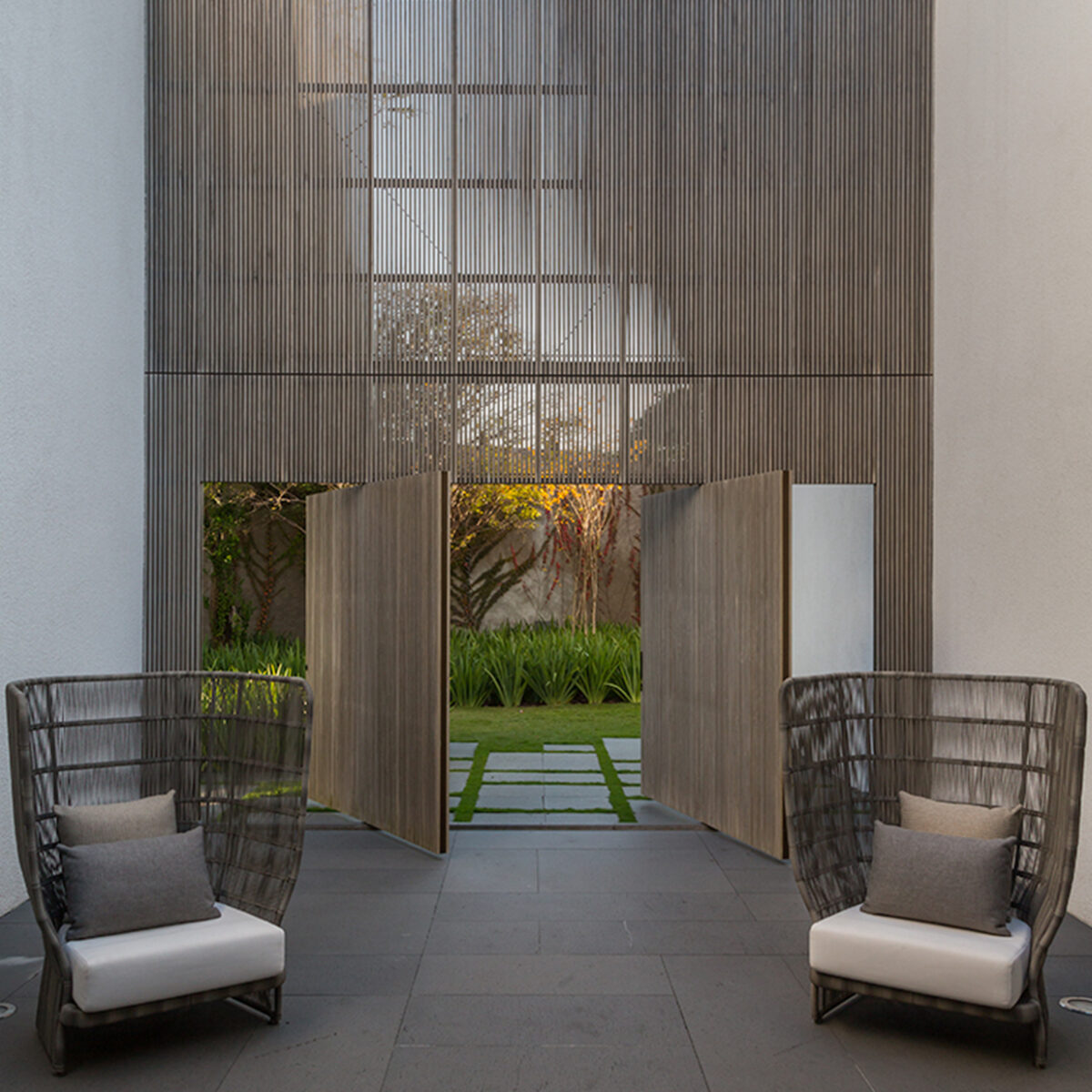 Accoya louvres and shading for Gamma Issa House