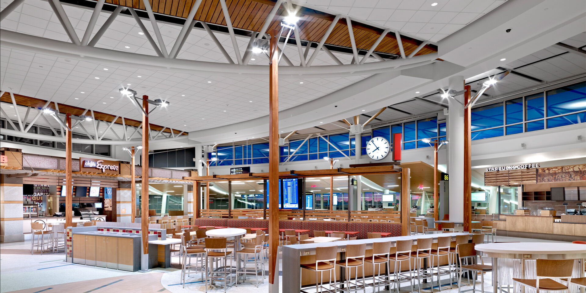 Airport terminal light fixtures - Accoya Project Case Study