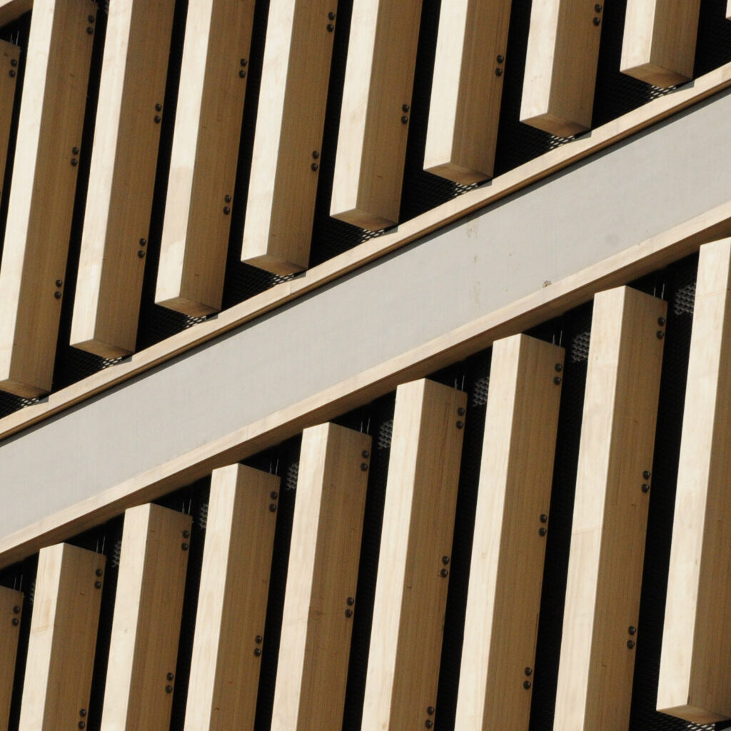 Accoya wood slats for Oostenburg Parking Garage