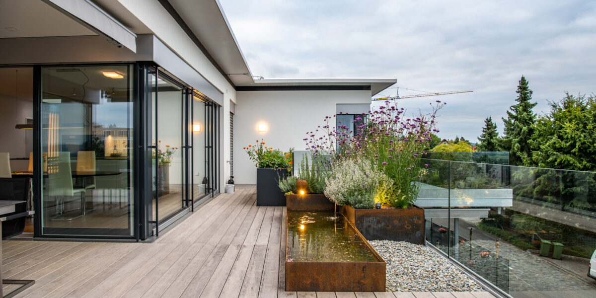 Exklusive Dachterrasse mit Accoya-Holz - Accoya